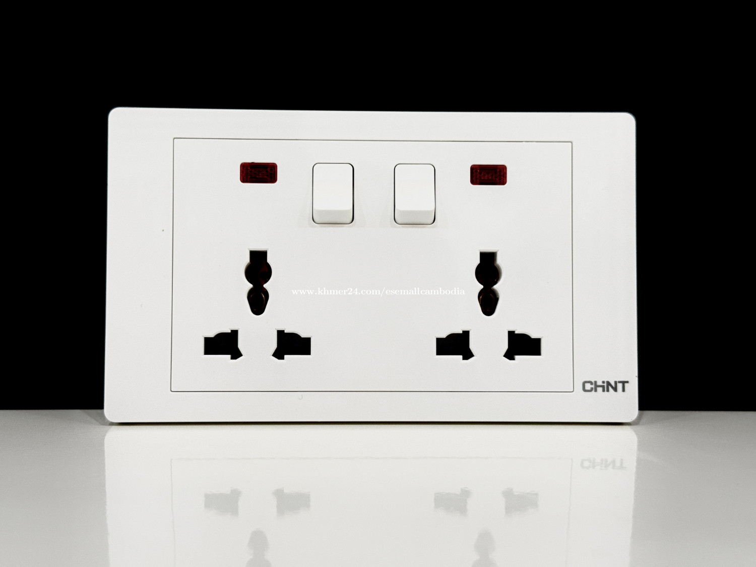 CHiNT Universal 13A 250V (Double Socket with 2 Switch & Indicator ...