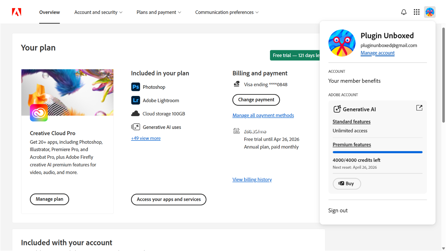 🎉 Adobe CC All Apps License + 4000 AI Credits | 4 Months price $4.99 in ...