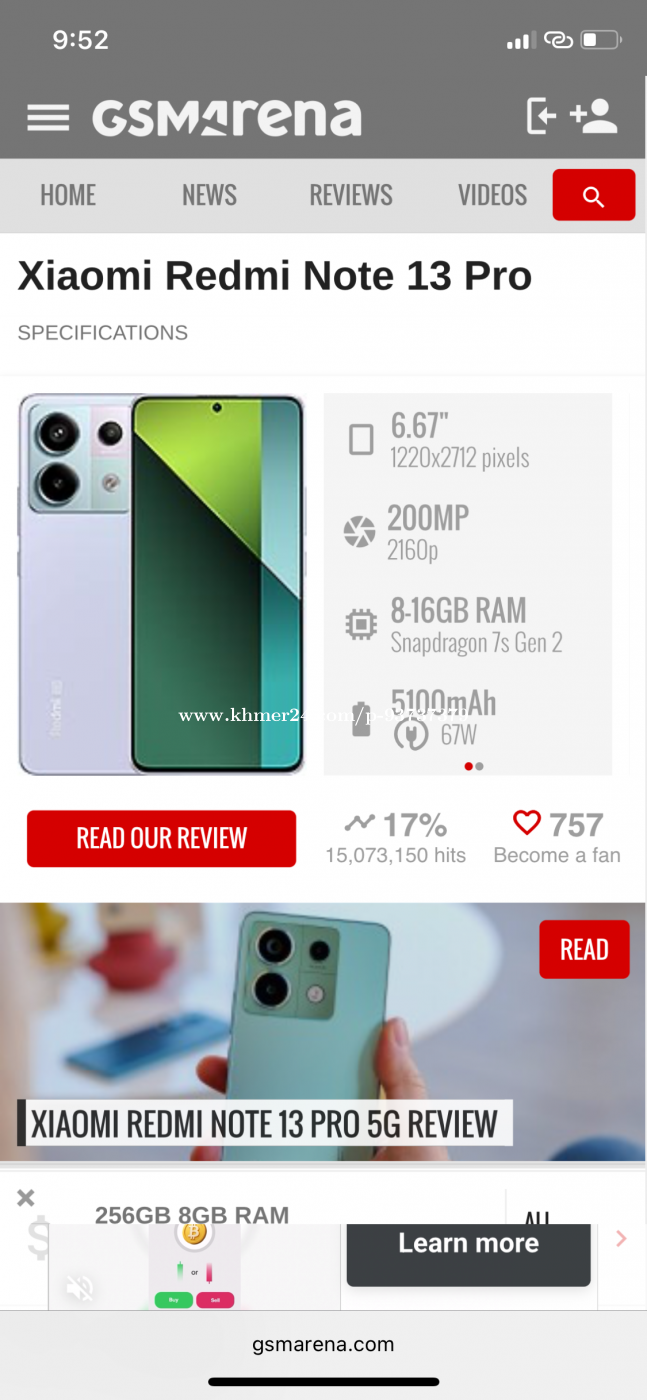 Redmi Note 13 Pro Original All Part price $115.00 in Tonle Basak ...