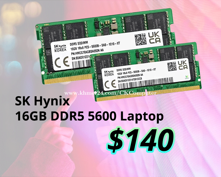 SK Hynix 16GB DDR5 5600MHz , for Laptop $140 price $140 in Phnom Penh ...