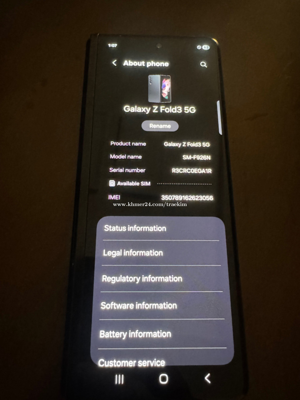 Samsung Galaxy Z Fold 3 5g 256gb, mint condition, KR price $299.00 in ...