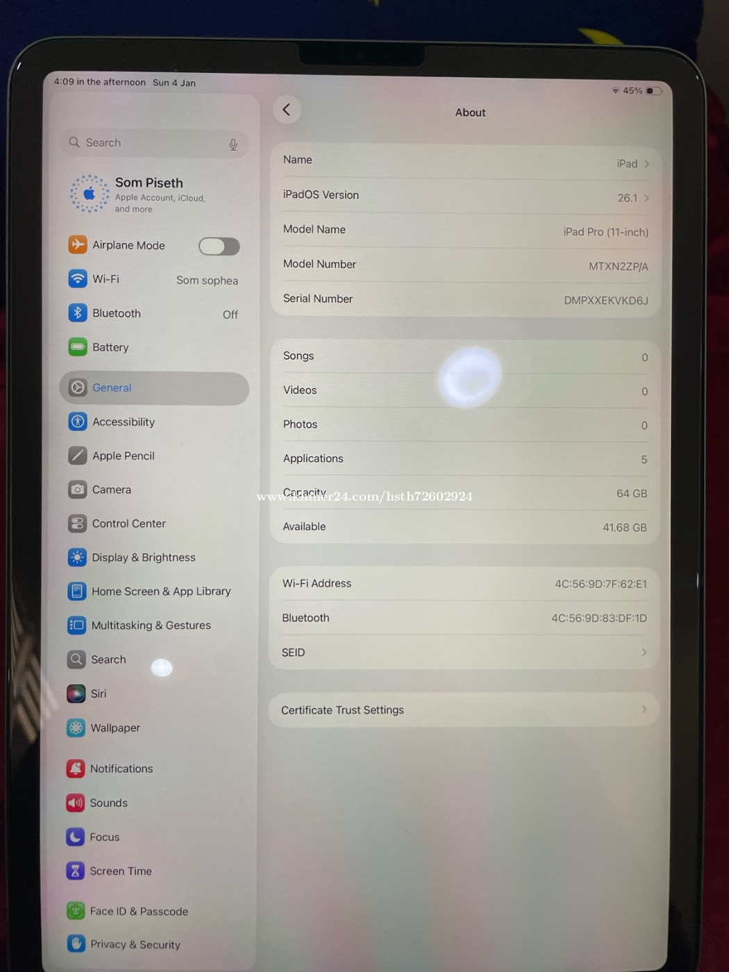 IPad Pro 11 price $260.00 in Chaom Chau 2, Por Senchey, Phnom Penh ...
