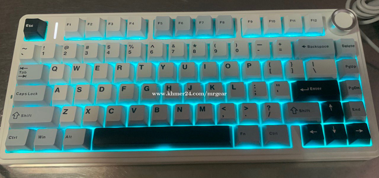 New🔥 Aula F75 mechanical keyboard color⚪️🔵🖤 price $37 in Paoy Paet ...