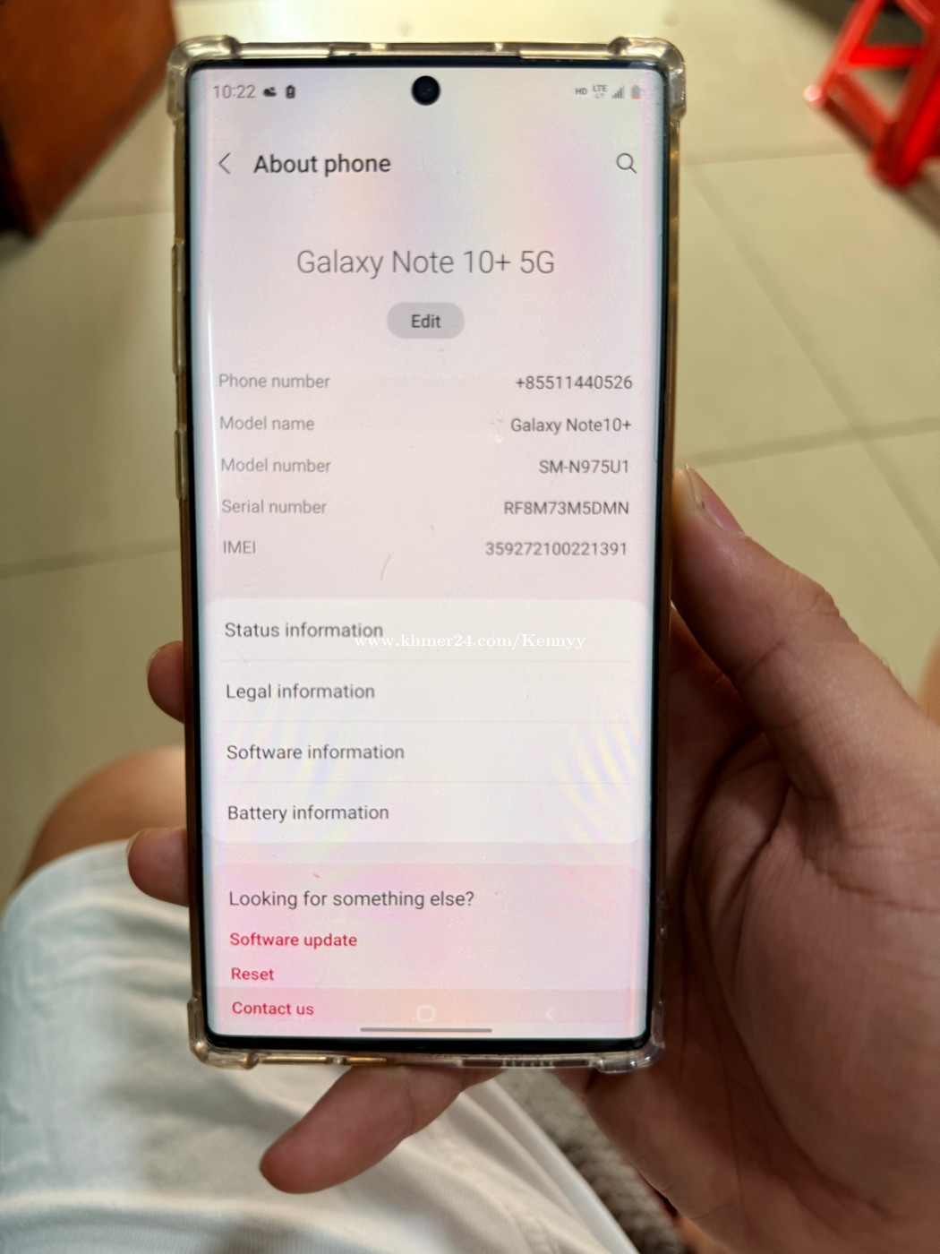 Samsung Note 10 Plus 5G 256GB បែកខ្នងក្រោយដានអេក្រង់ដូចរូបលក់តម្លៃ 119 ...
