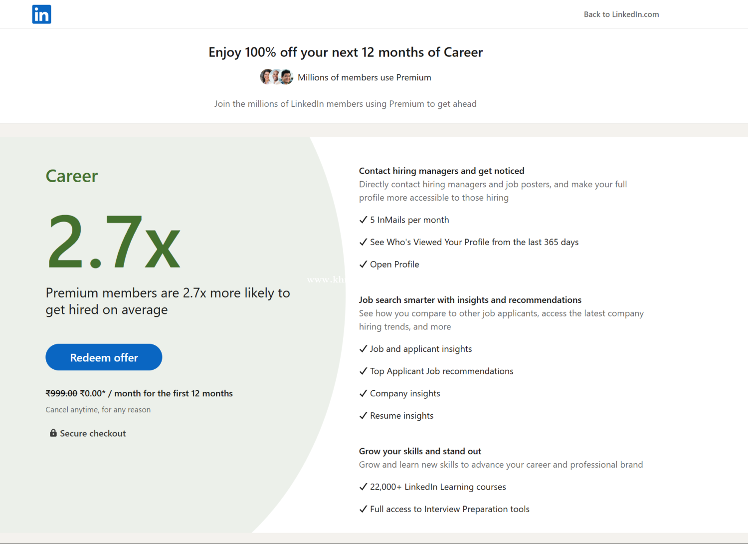 LinkedIn Premium Career 12 Months (Global) | LinkedIn Premium Career 12 ...