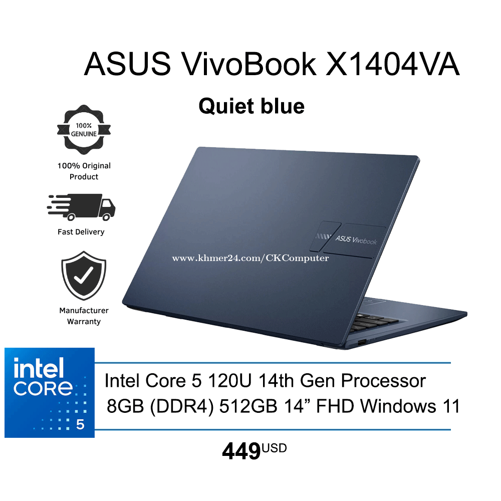 ASUS VivoBook 14 X1404VA (Core 5 14th ) / Core 5 120U 8GB 512GB 14" FHD ...
