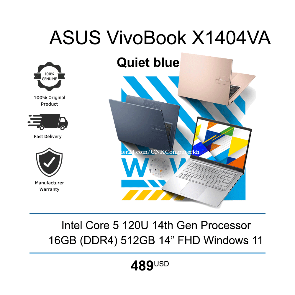 NEW - ASUS VivoBook 14 X1404VA (Core 5 14th) - Core 5 120U 16GB 512GB ...