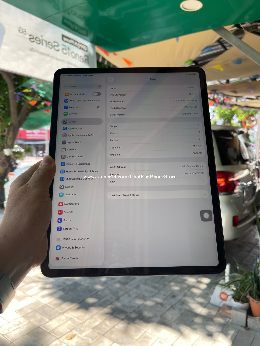 iPad Air M3 13’ 128GB WiFi 99.9999% full set box ថ្មីណាស់តម្លៃល្អ price ...
