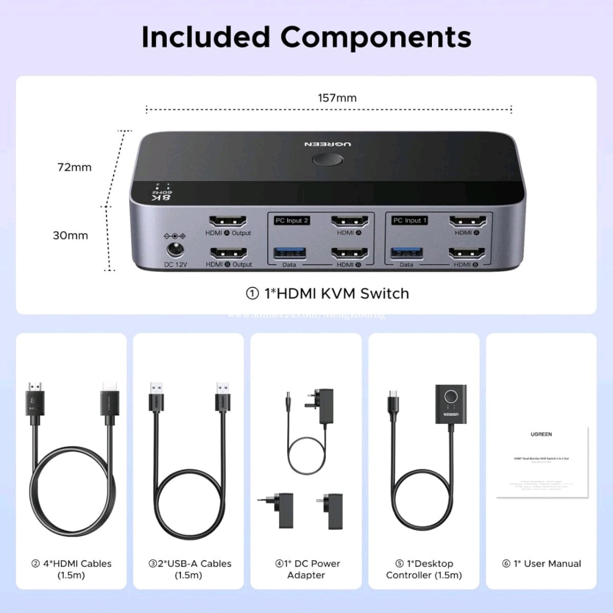 UGREEN HDMI® Dual Monitor KVM Switch 2 In 2 Out 85100 price $67 in Tuek ...