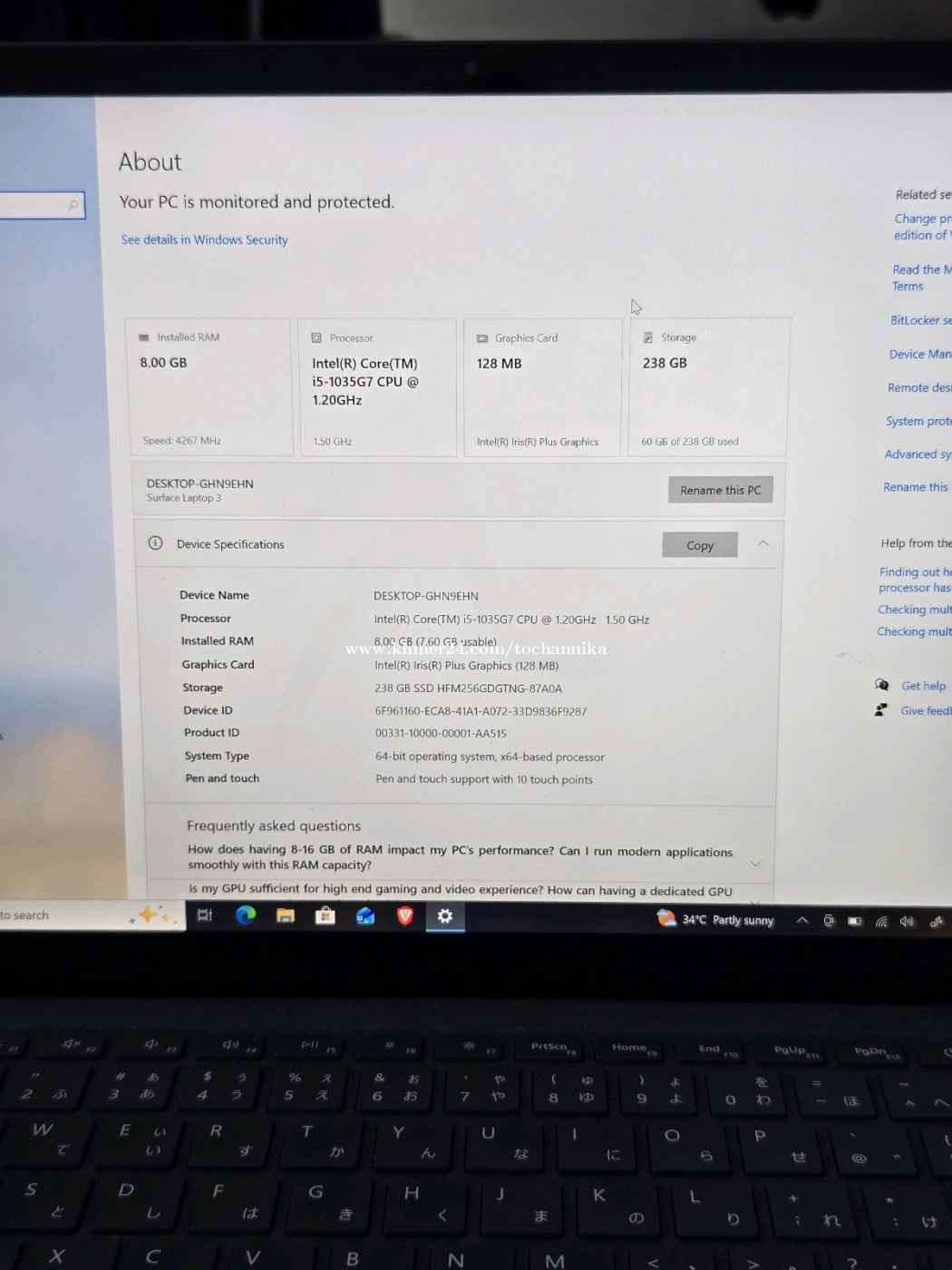 Surface Laptop 3 13" ស្អាត ស្ដើង Touch Screen ច្បាស់ត្រជាក់ភ្នែក តម្លៃ ...
