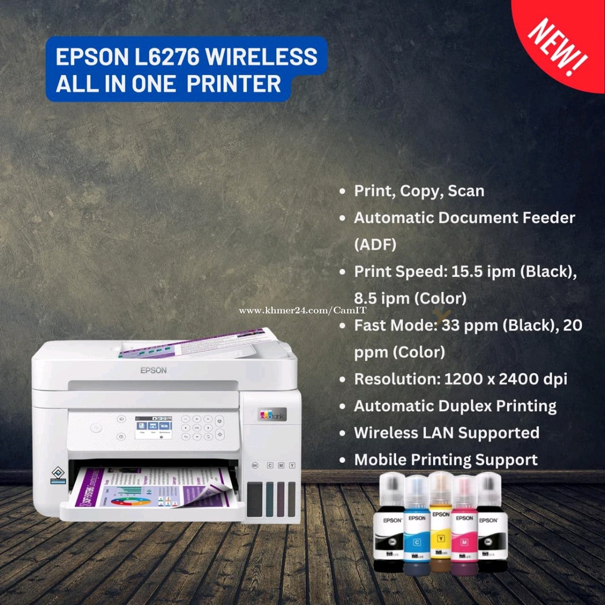 Epson EcoTank L6276 – A4 All-in-One Ink Tank Printer តម្លៃ $355.00 ...